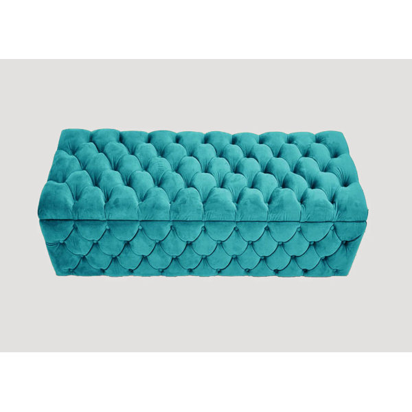 Randm Furnishers Lux Italian Large Chesterfield Upholstered Ottoman
